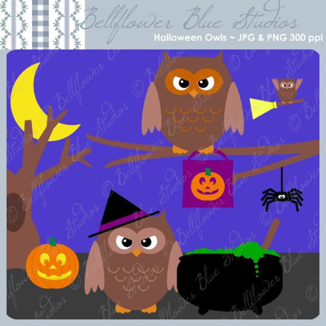 Halloween Owls Digital Clipart - Etsy