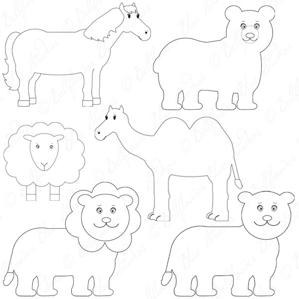 SALE! Noah's Ark Digital Clipart (black & White Line Art Version) - Etsy
