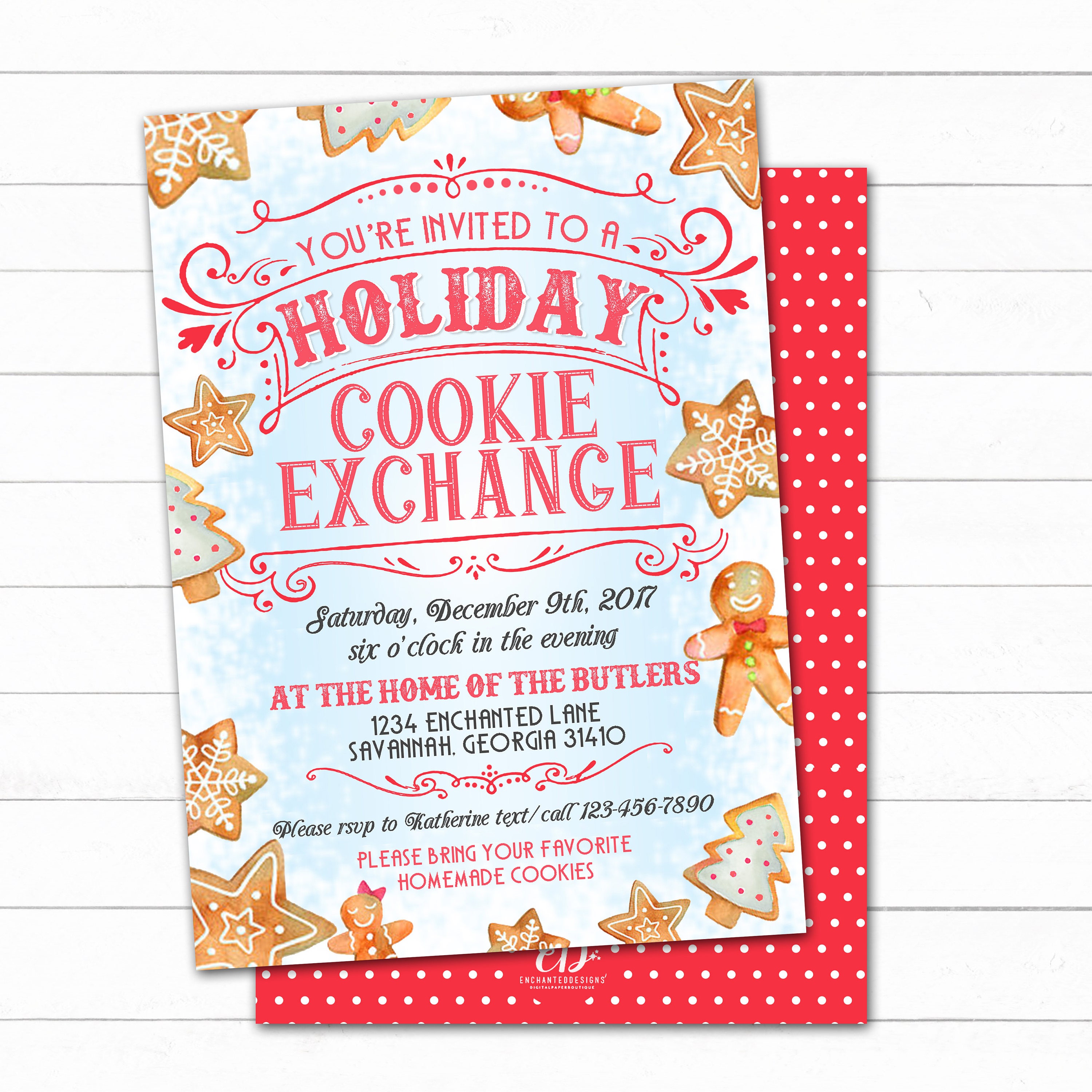Cookie Exchange Invitation Cookie Swap Invite Christmas Etsy