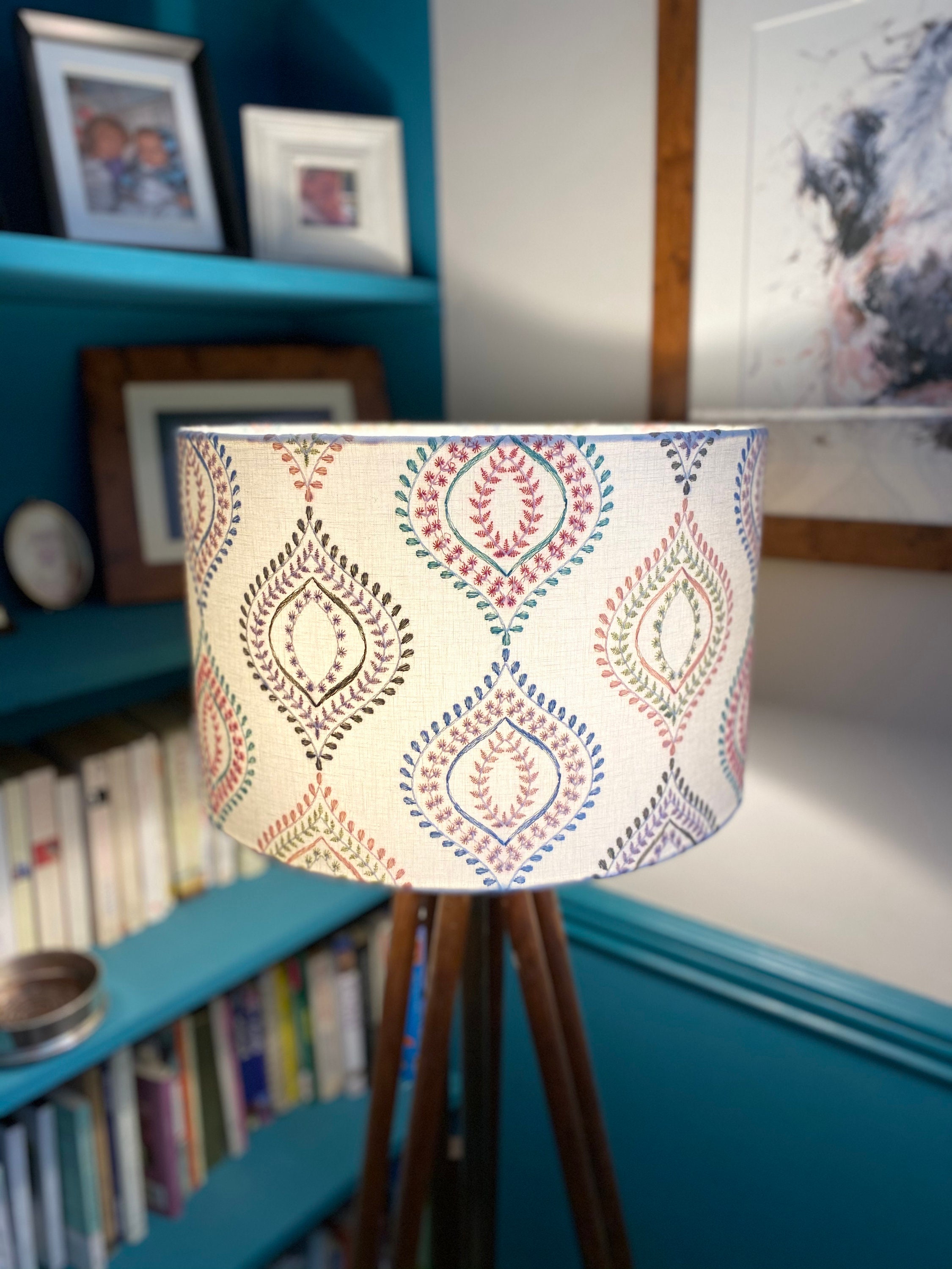 Handmade Lamp Shade Beautiful Embroidered Fabric - Etsy UK