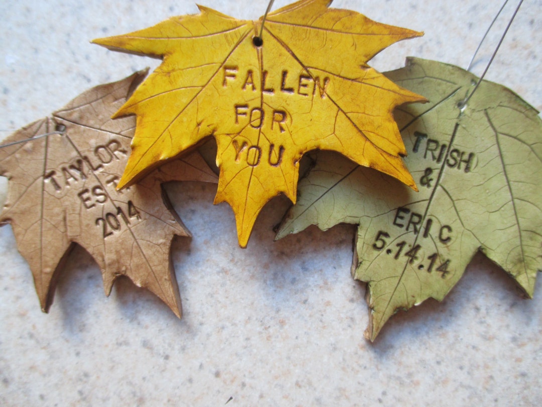 Fall Leaf Ornaments, Personalized Autumn Gifts - Etsy