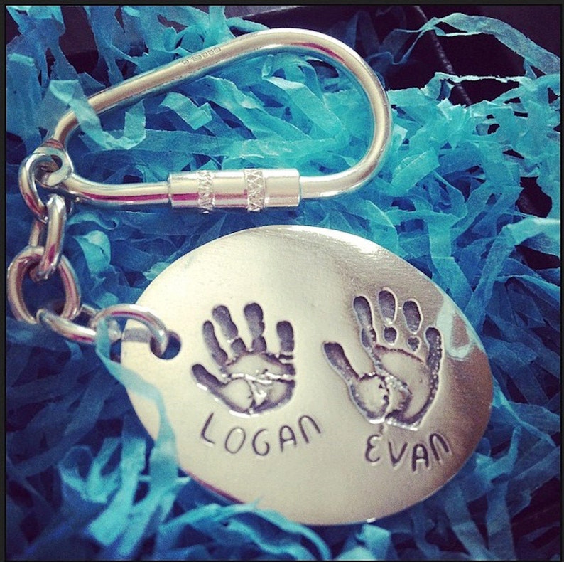 Personalized silver key rings | Etsy