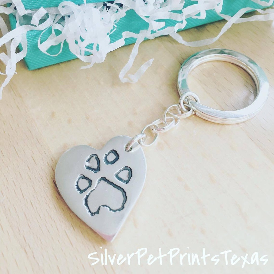 Custom Paw Print Key Ring - Etsy
