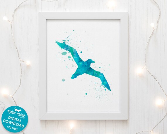 Albatross Art Bird Wall Art Watercolor Painting Seabird | Etsy