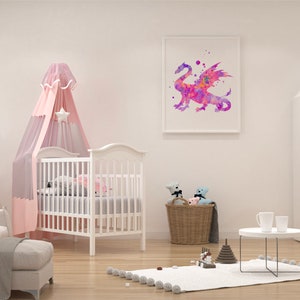 Dragon Poster Fantasy Art Girl Nursery Decor Fairytale Wall - Etsy