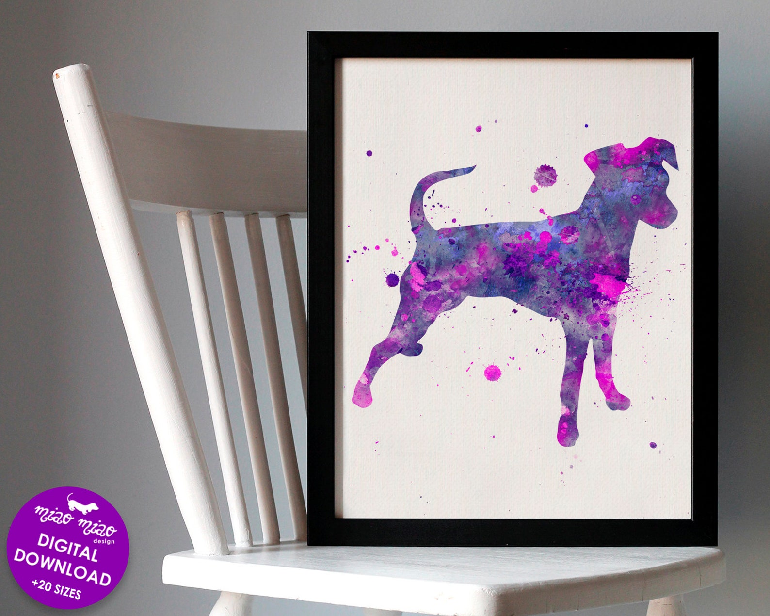 Miniature Pinscher Art Watercolor Painting Printable Wall - Etsy