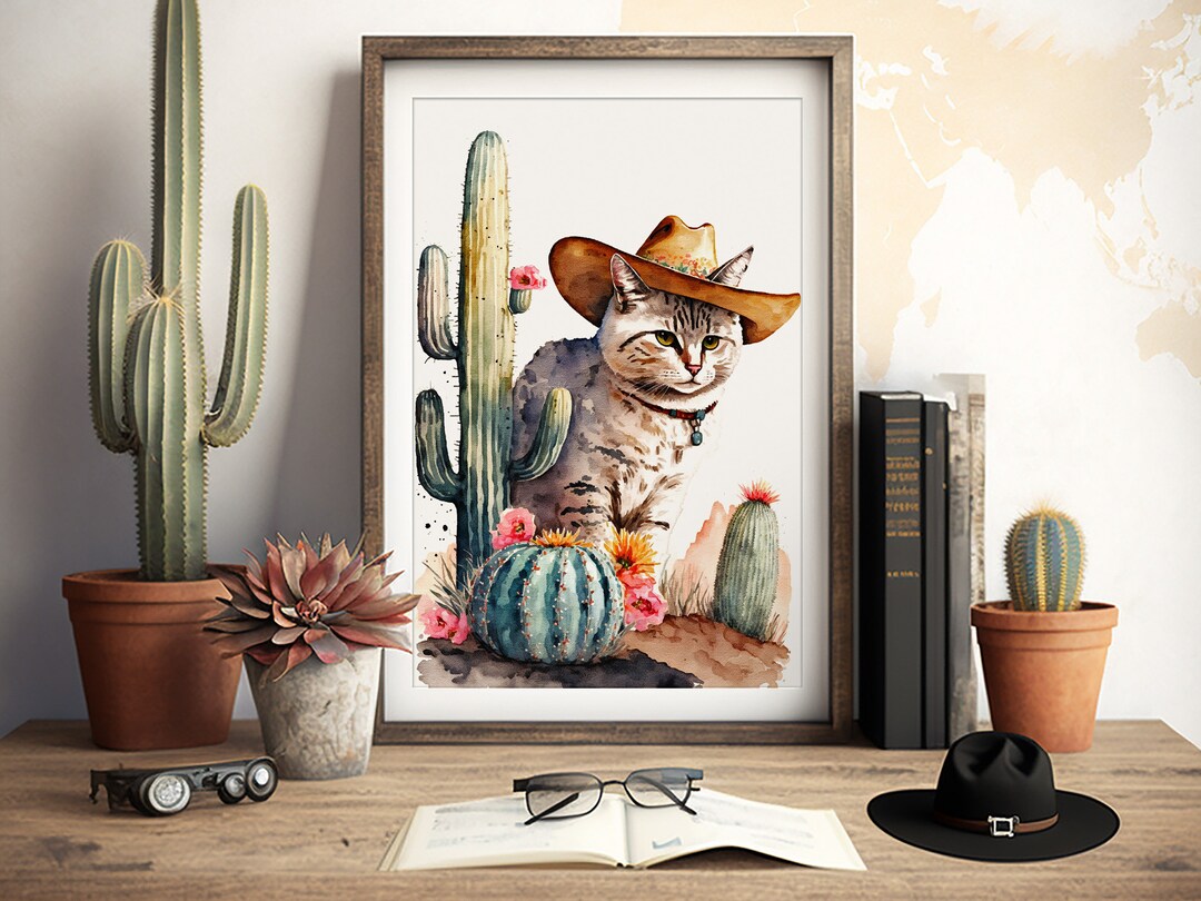 Cowboy Cat Wall Art Cowboy Cat Art Print Printable Wall Art - Etsy