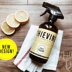Thieves Cleaner Label Household Cleaner Spray Bottle Label All Purpose ...