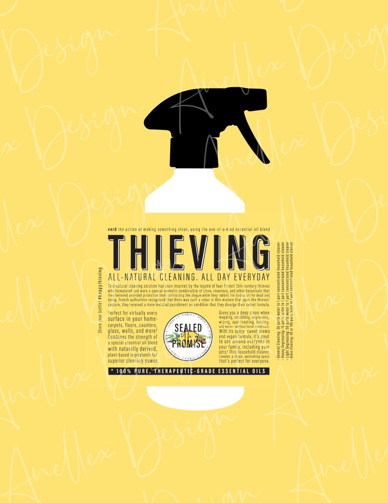 Thieves Cleaner Label Household Cleaner Spray Bottle Label - Etsy