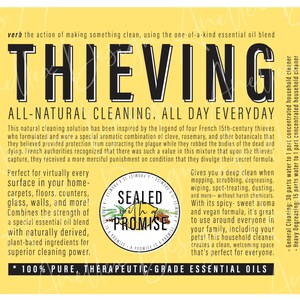 Thieves Cleaner Label Household Cleaner Spray Bottle Label All Purpose ...