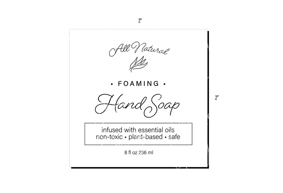 All Natural Foaming Hand Soap Label / Thieves Soap / Cute Label ...