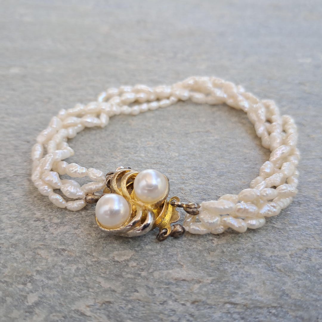 Baroque Freshwater Pearl 4 Strand Bracelet, Dainty Jewelry - Etsy