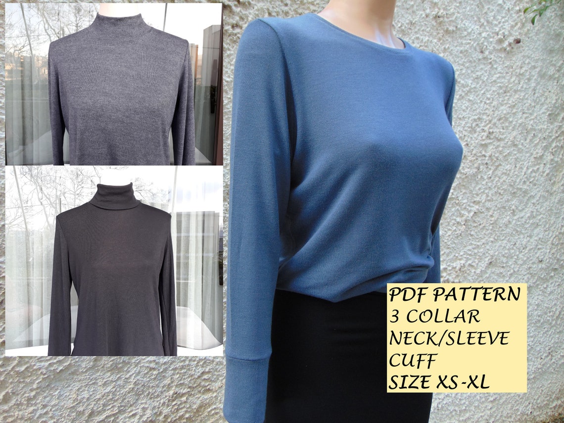 Digital Pattern Women Sewing Pattern Jersey Mock - Etsy