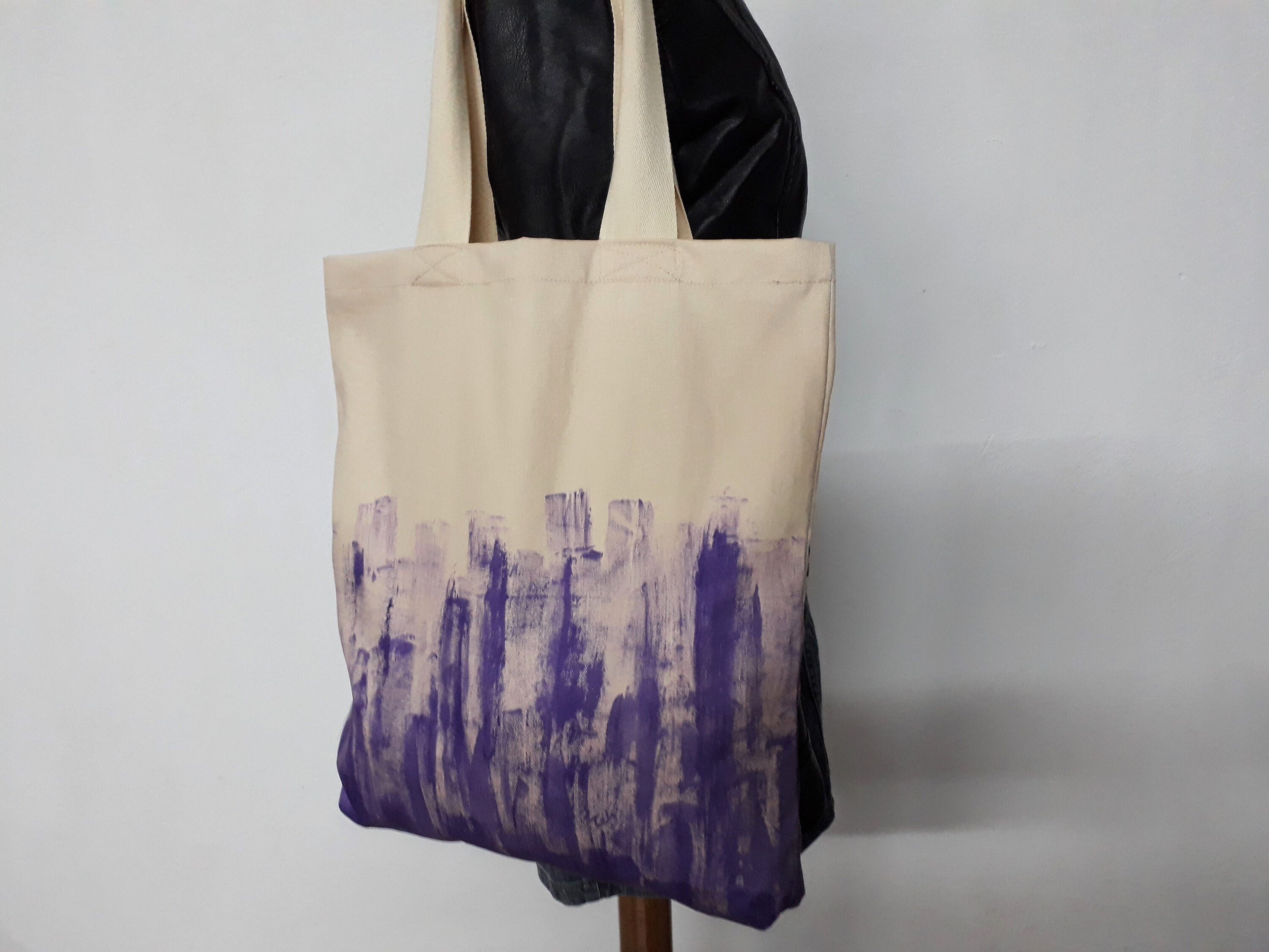 Abstract Art on Tote Bag, Gift for Her One of A Kind Bag, New York ...