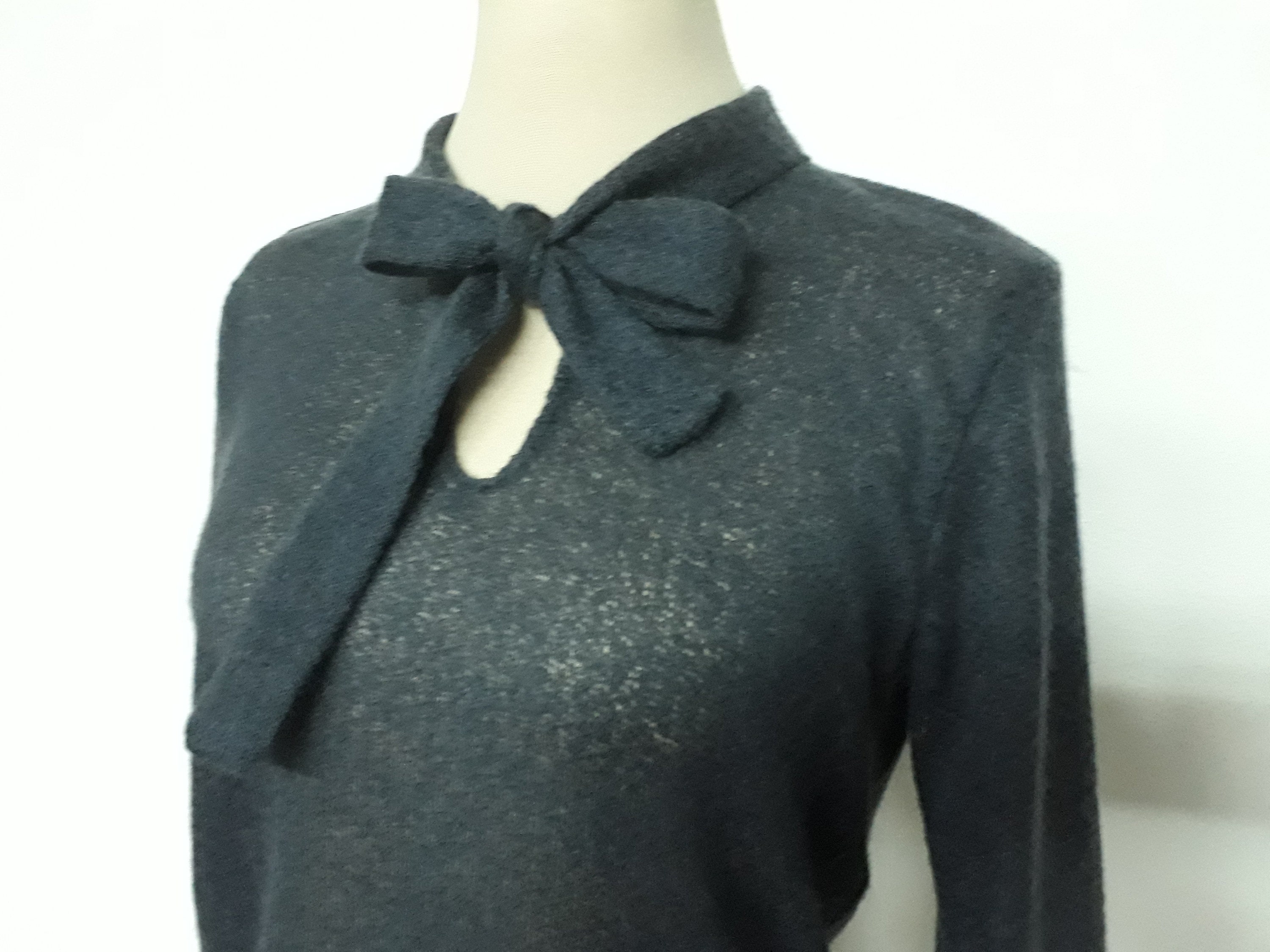 Bow Tie Top Pdf Sewing Pattern, Pdf Pattern Knit Blouse With a Long ...