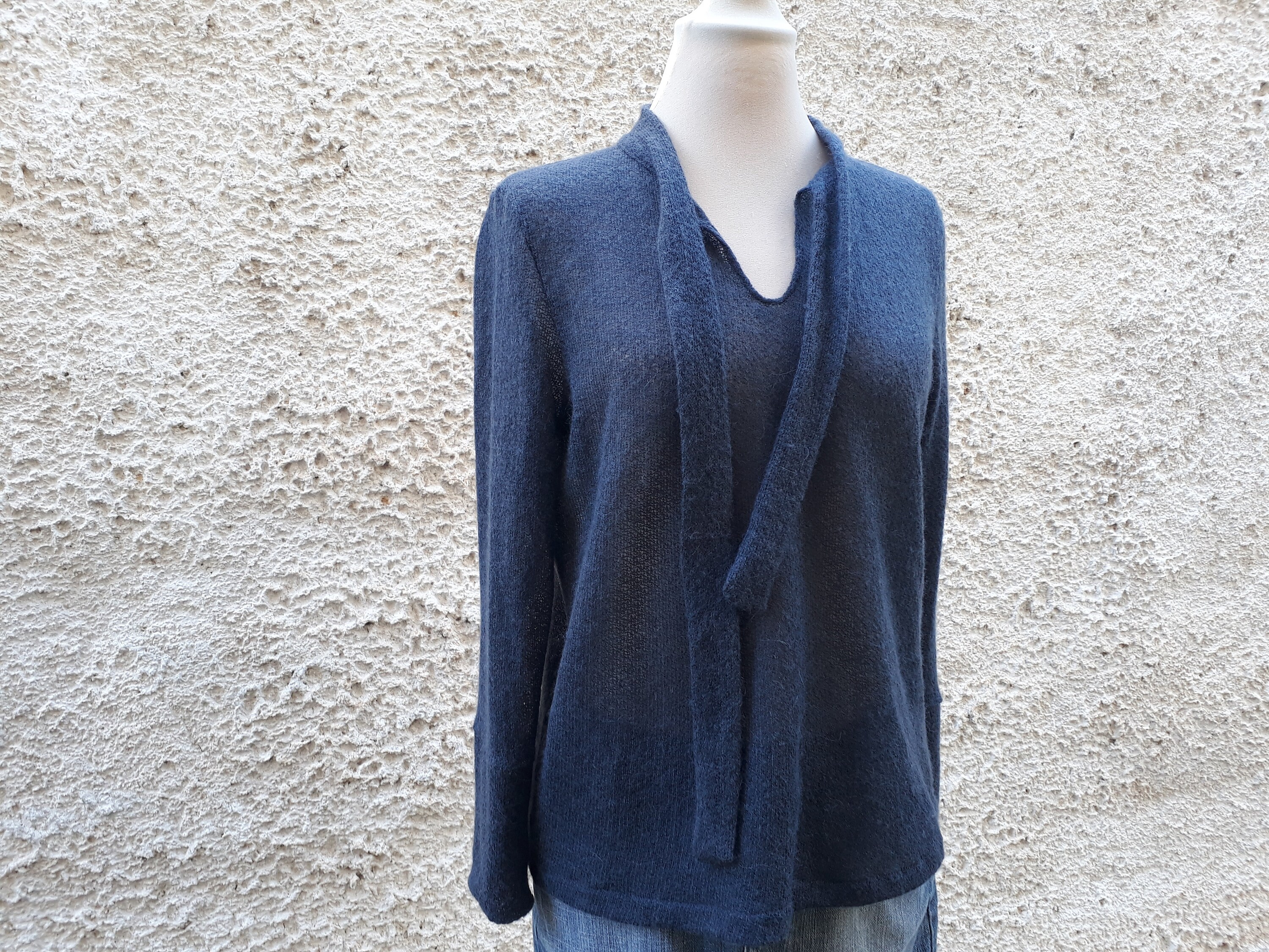 Bow Tie Top Pdf Sewing Pattern, Pdf Pattern Knit Blouse With a Long ...