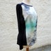 Hand Painted Silk Blouse, Abstract Floral Art Top, Fitted Long Sleeve ...