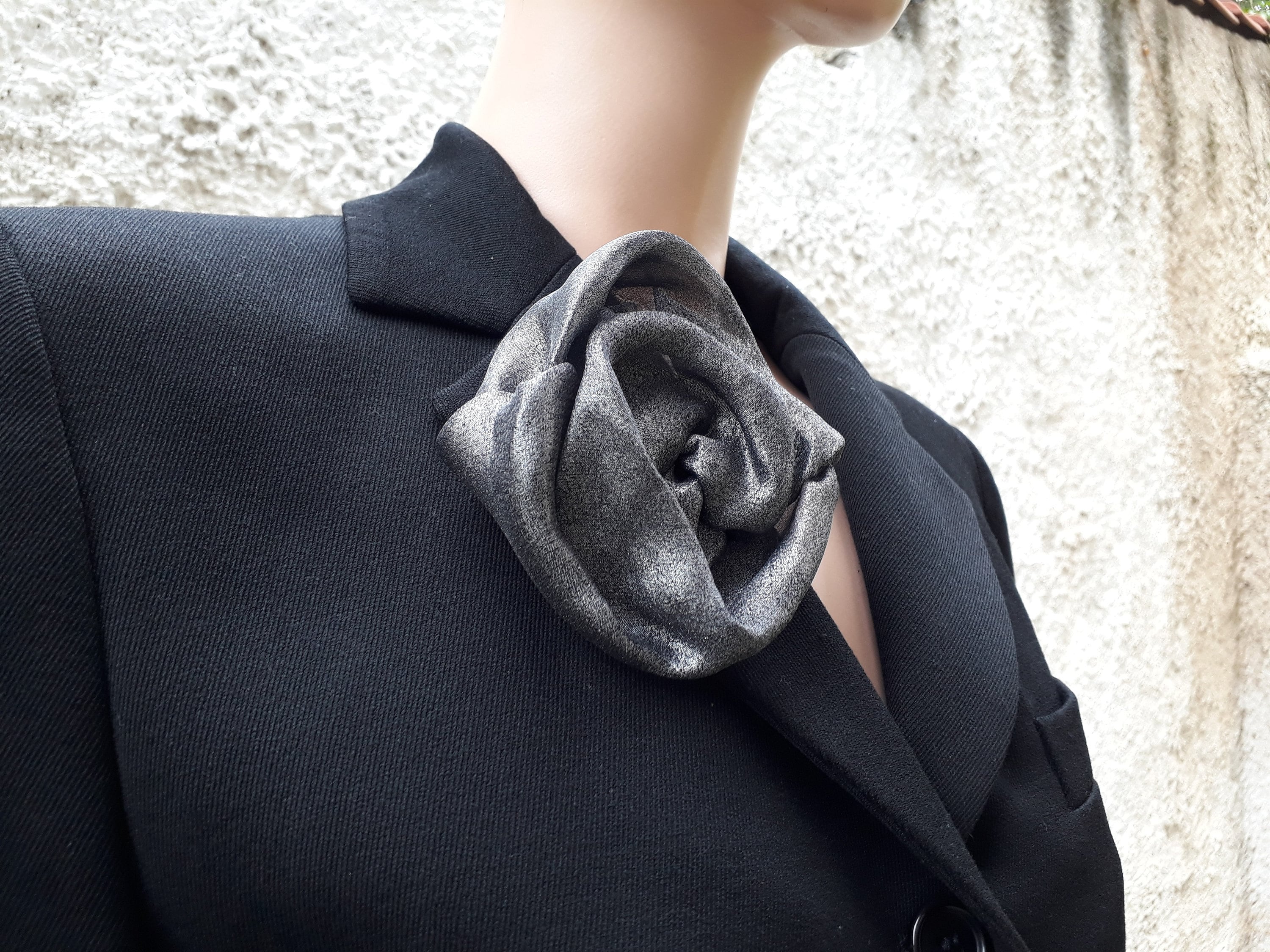 Silk Floral Brooch Pin, Flower Brooch Fabric for Dress, Rose Flower ...