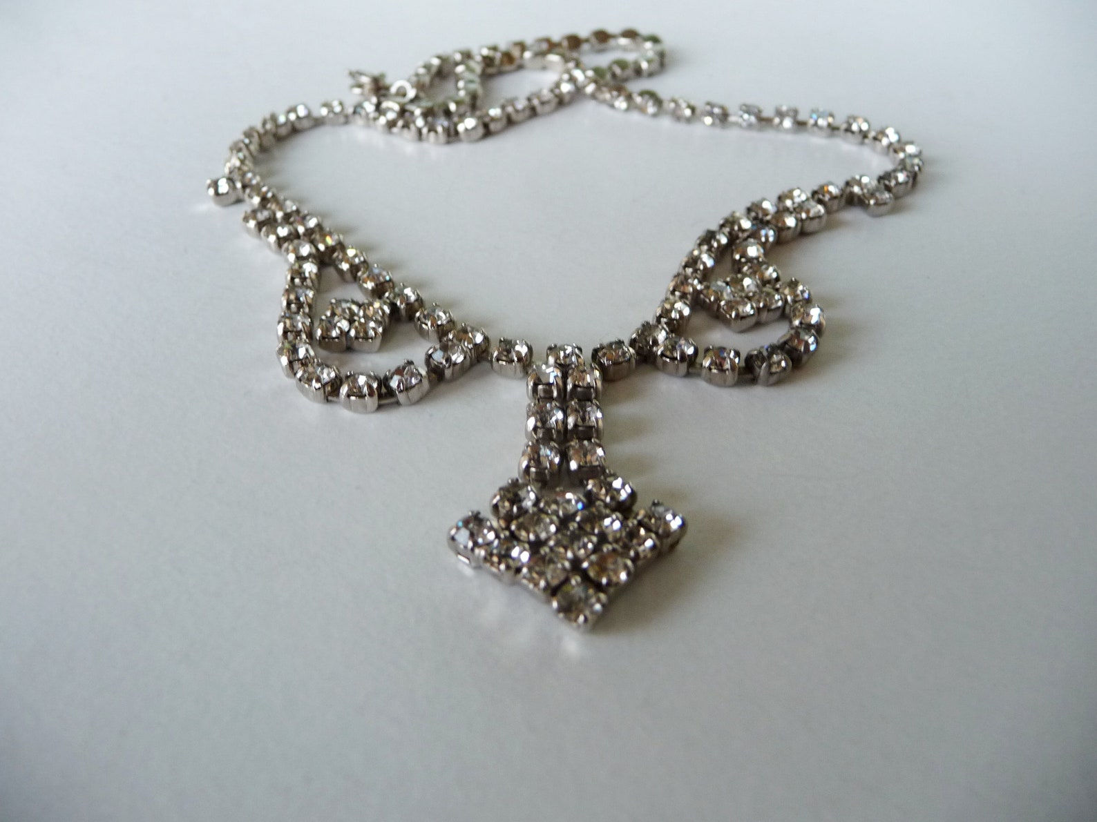 Stunning Vintage Necklace Great Gatsby Necklace Rhinestone - Etsy