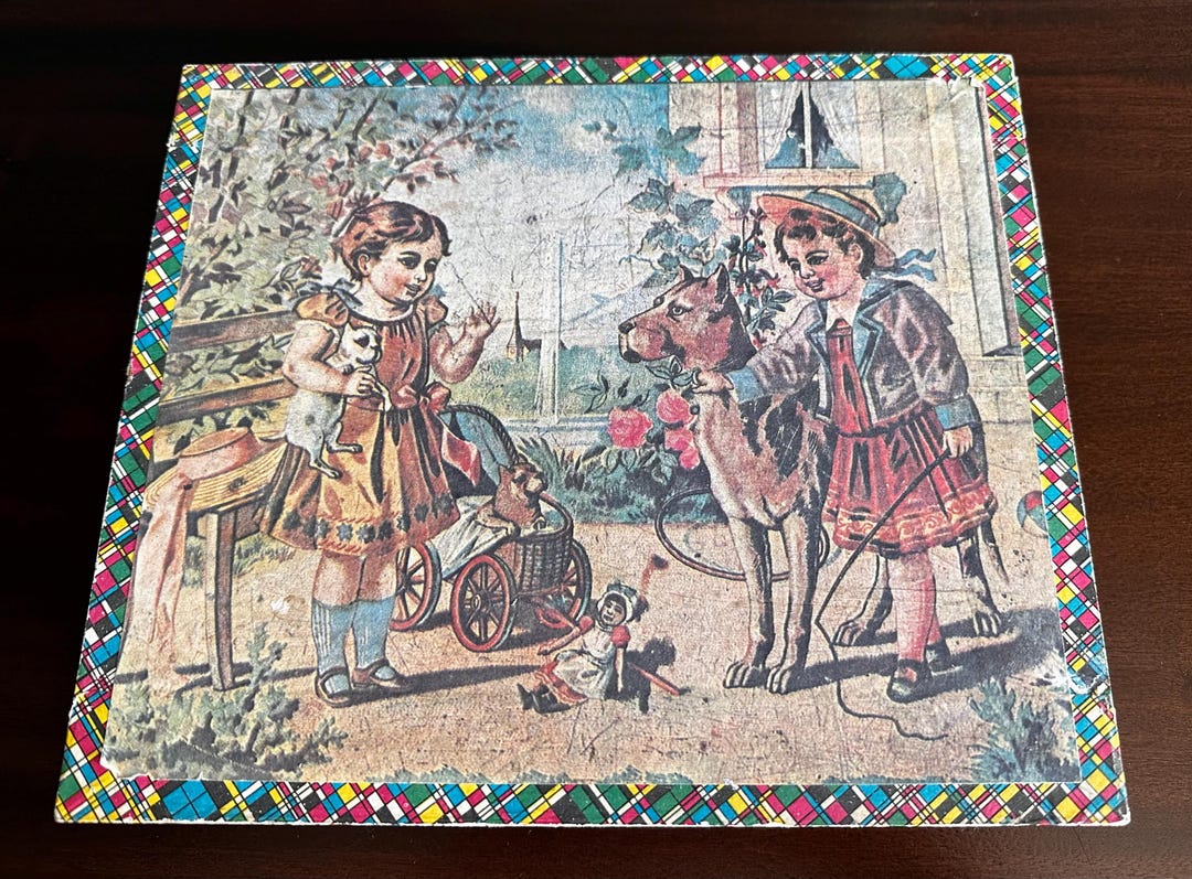 6-sided Victorian Lithograph Wooden Block Puzzle - Etsy