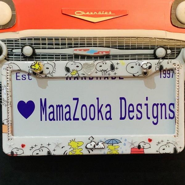 Snoopy License Plate Holder - Etsy