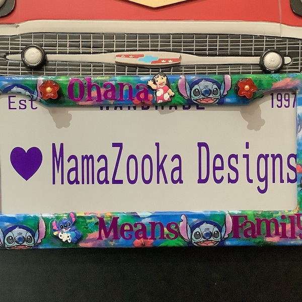 License Plate Frame Lilo & Stitch - Etsy