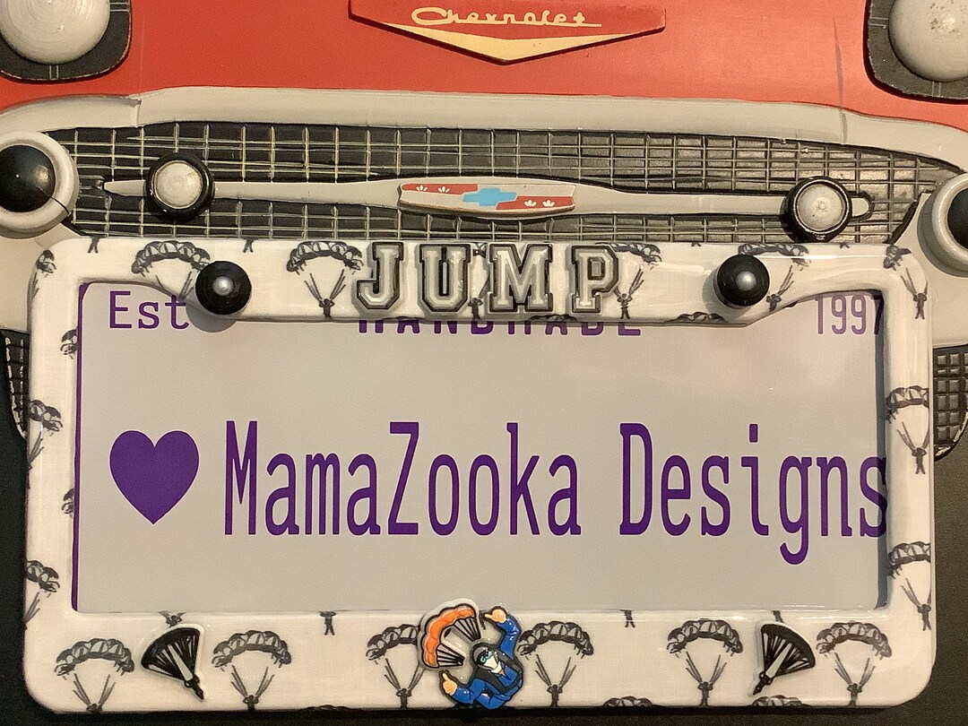 Parachute Skydiving 3D License Plate Frame by Mamazooka Designs - Etsy