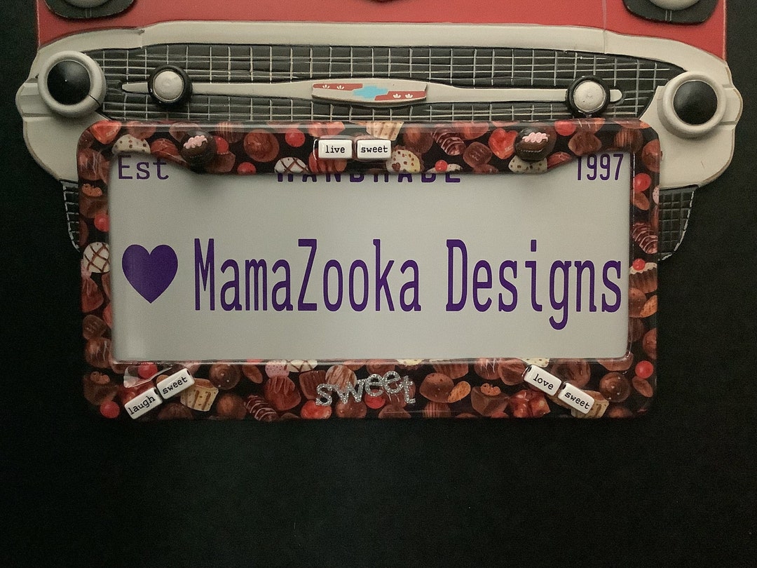 Handmade Chocolate 3D License Plate Frame by Mamazooka Designs - Etsy