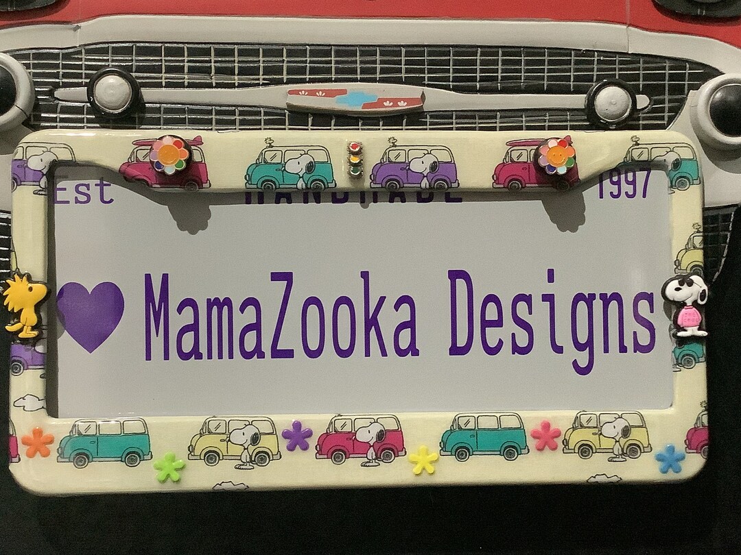 Snoopy Van 3D License Plate Frame by Mamazooka Designs (snoopy ...