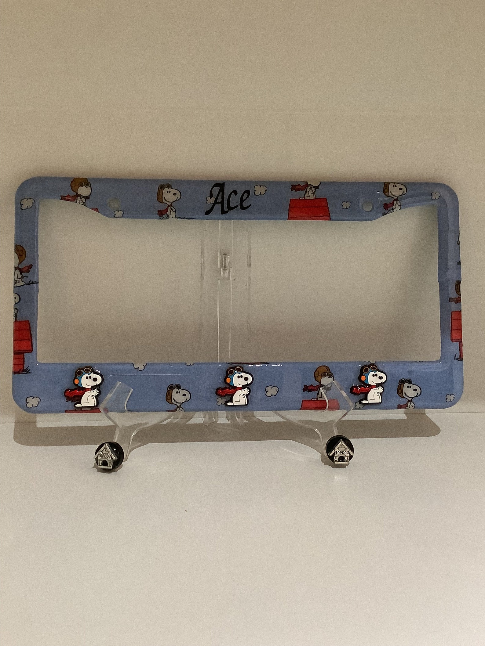 Handmade Snoopy Flying Ace 3D License Plate Frame by Mamazooka Designs ...
