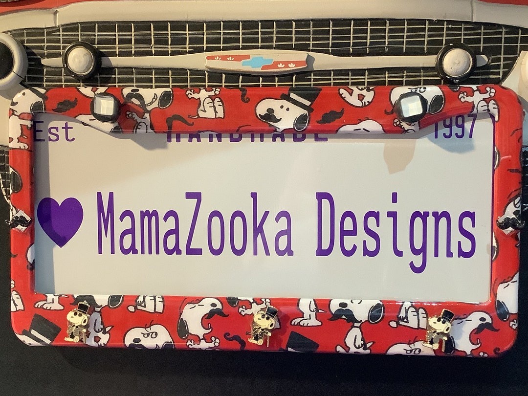 Snoopy Gentleman 3D License Plate Frame by Mamazooka Designs - Etsy