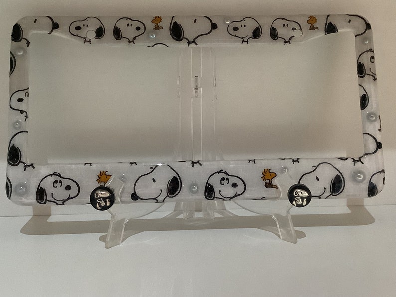 Snoopy Faces License Plate Frame by Mamazooka Designs sweet Snoopy - Etsy