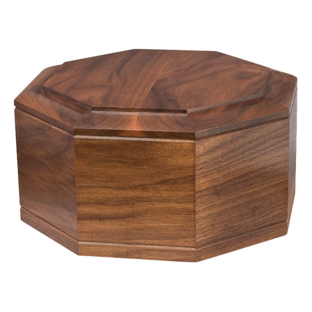 Walnut Octagon Wood Cremation Urn - Etsy