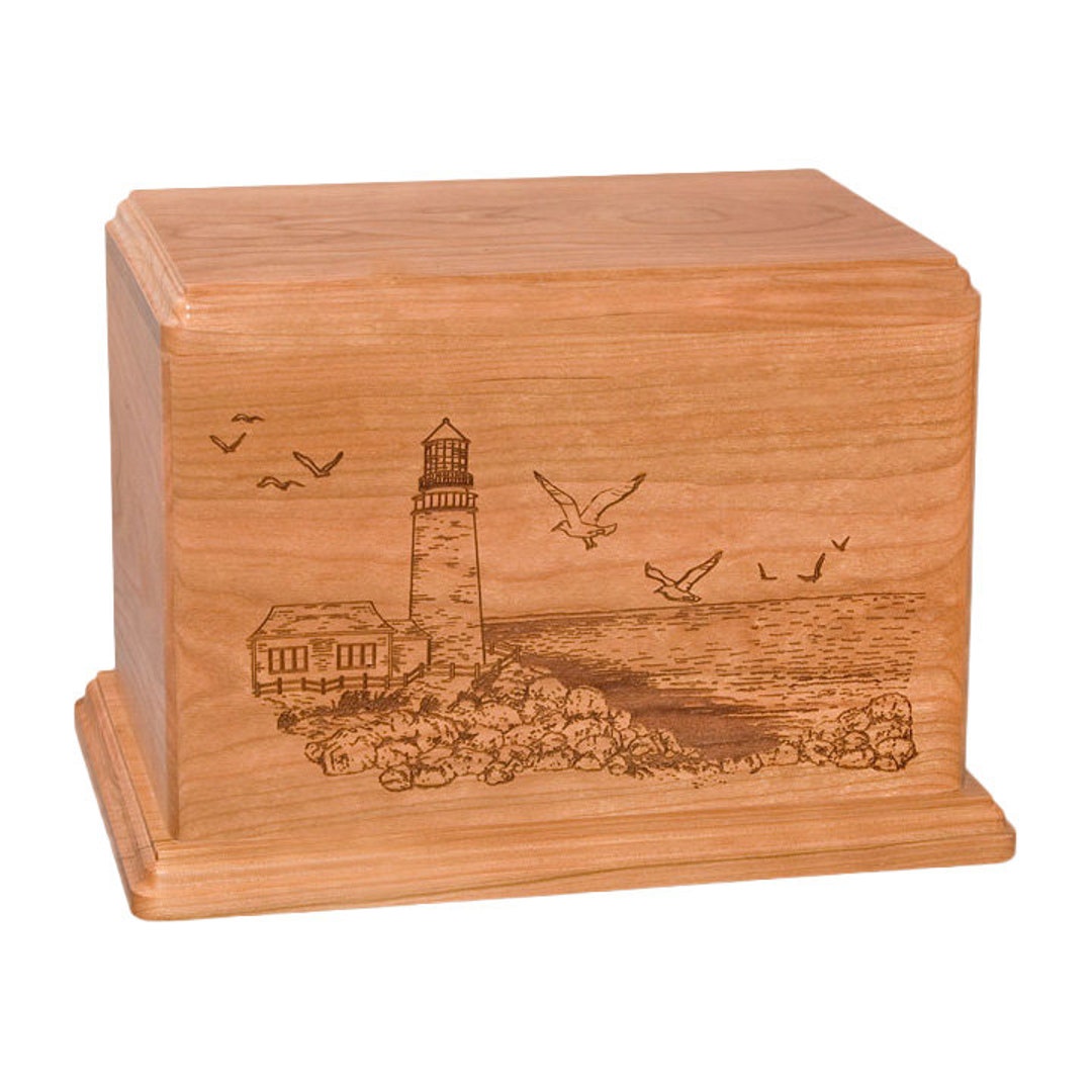 Natural Cherry Lighthouse Wood Cremation Urn - Etsy