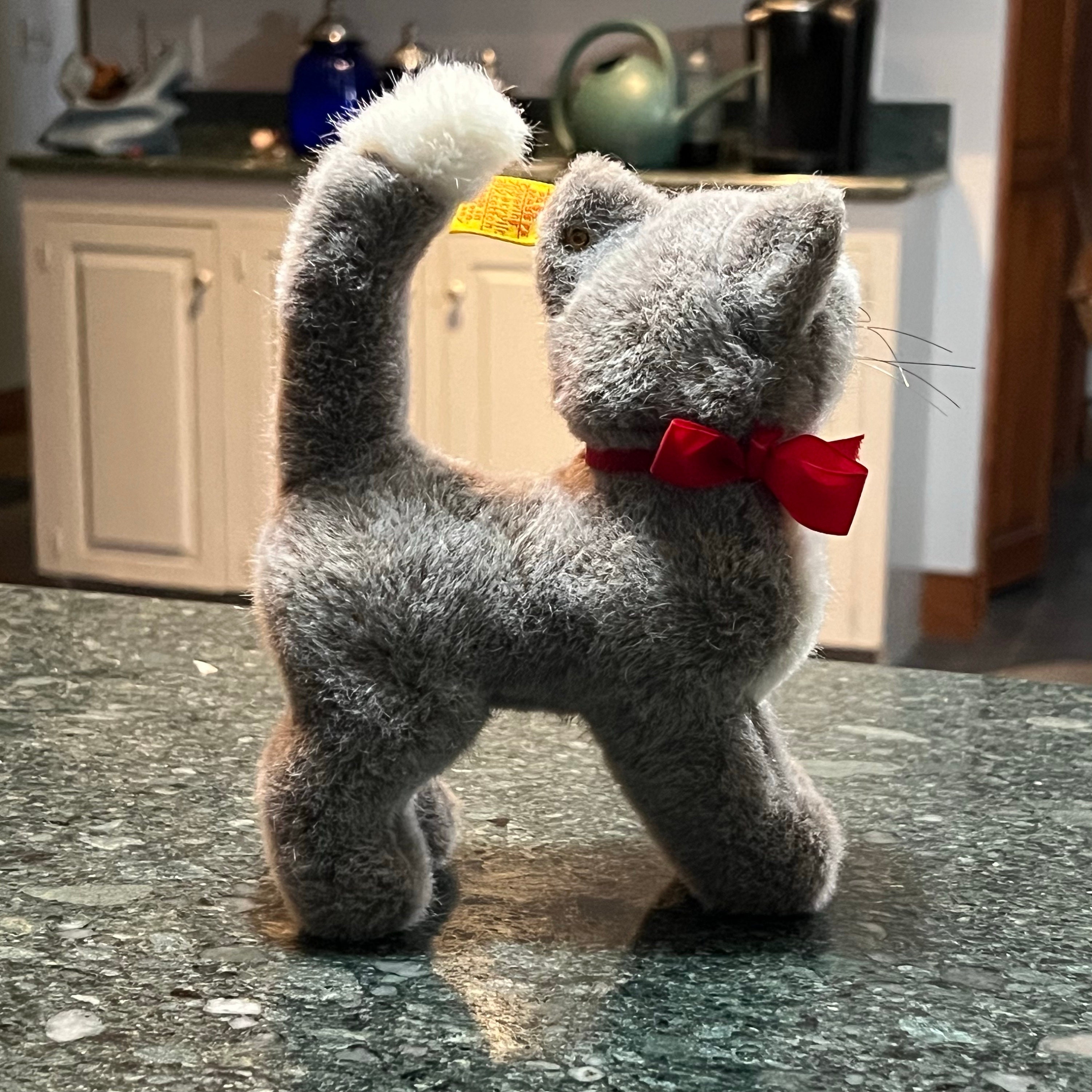 Vintage Steiff 8" Plush Cattie Kitten Kitty Cat Standing 2736/16 Button ...