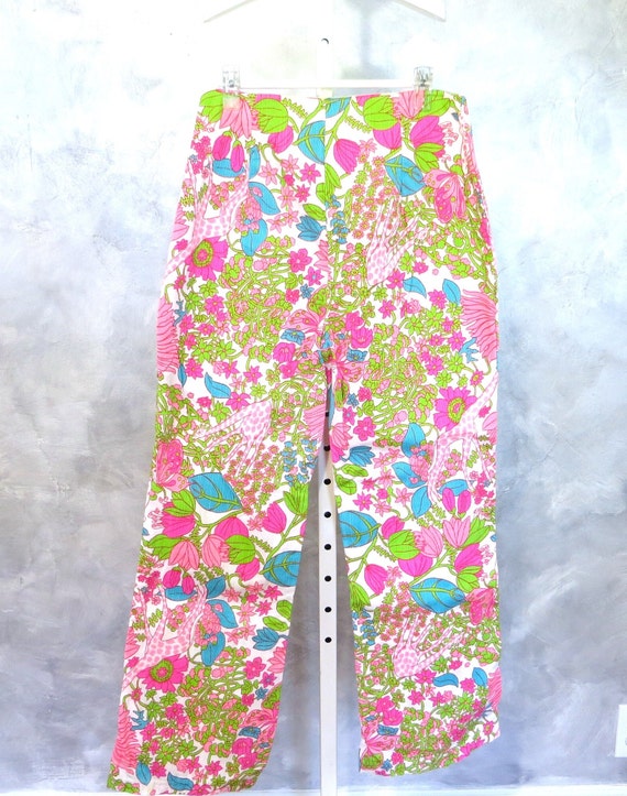 Vintage Neon Animal Print Crop Flare Pants * Crazy Wi… - Gem