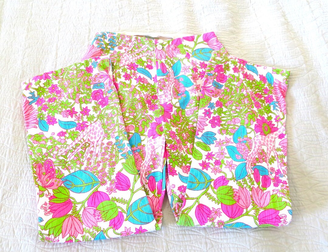 70's Psychedelic Giraffe Print Wild Child Bell Bottom Pants Size 2-4 - Etsy