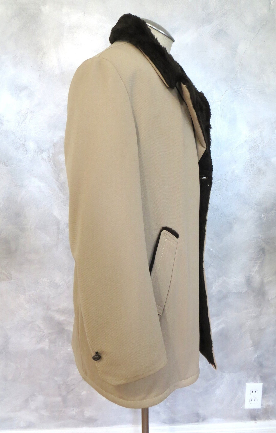Vintage Men's Coat With Funky Fuzzy Lining * 1970's Cabot Size 44 * - Etsy