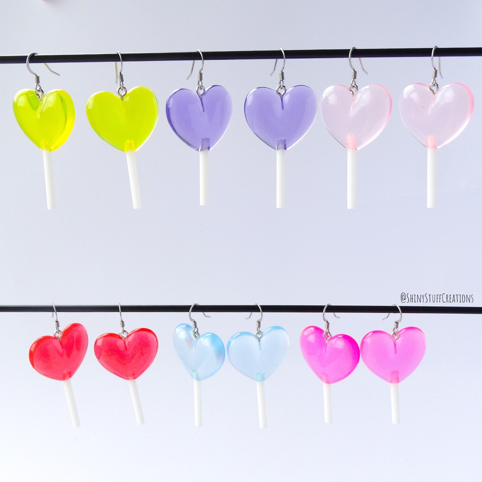 Grote hart lolly oorbellen lollipop snoep sieraden | Etsy