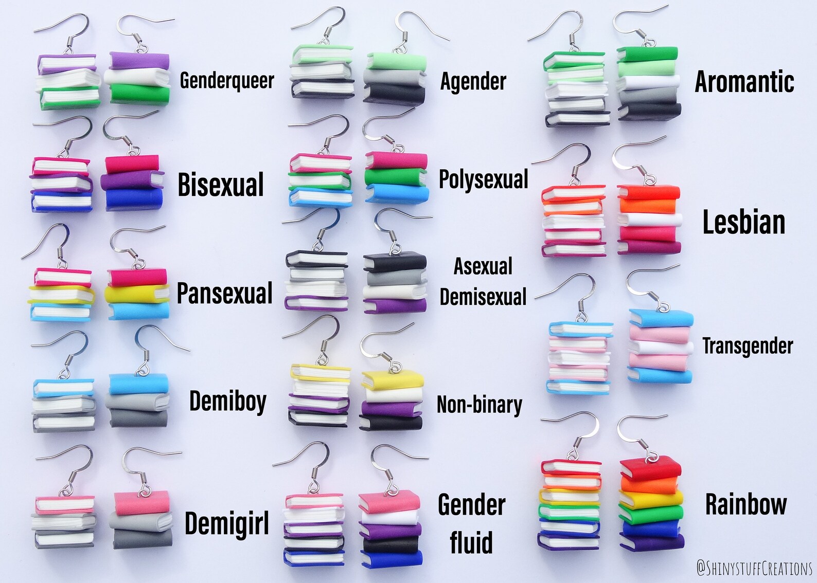 Subtle Asexual Ace Pride Flag Necklace Stacked Books LGBTQ - Etsy UK