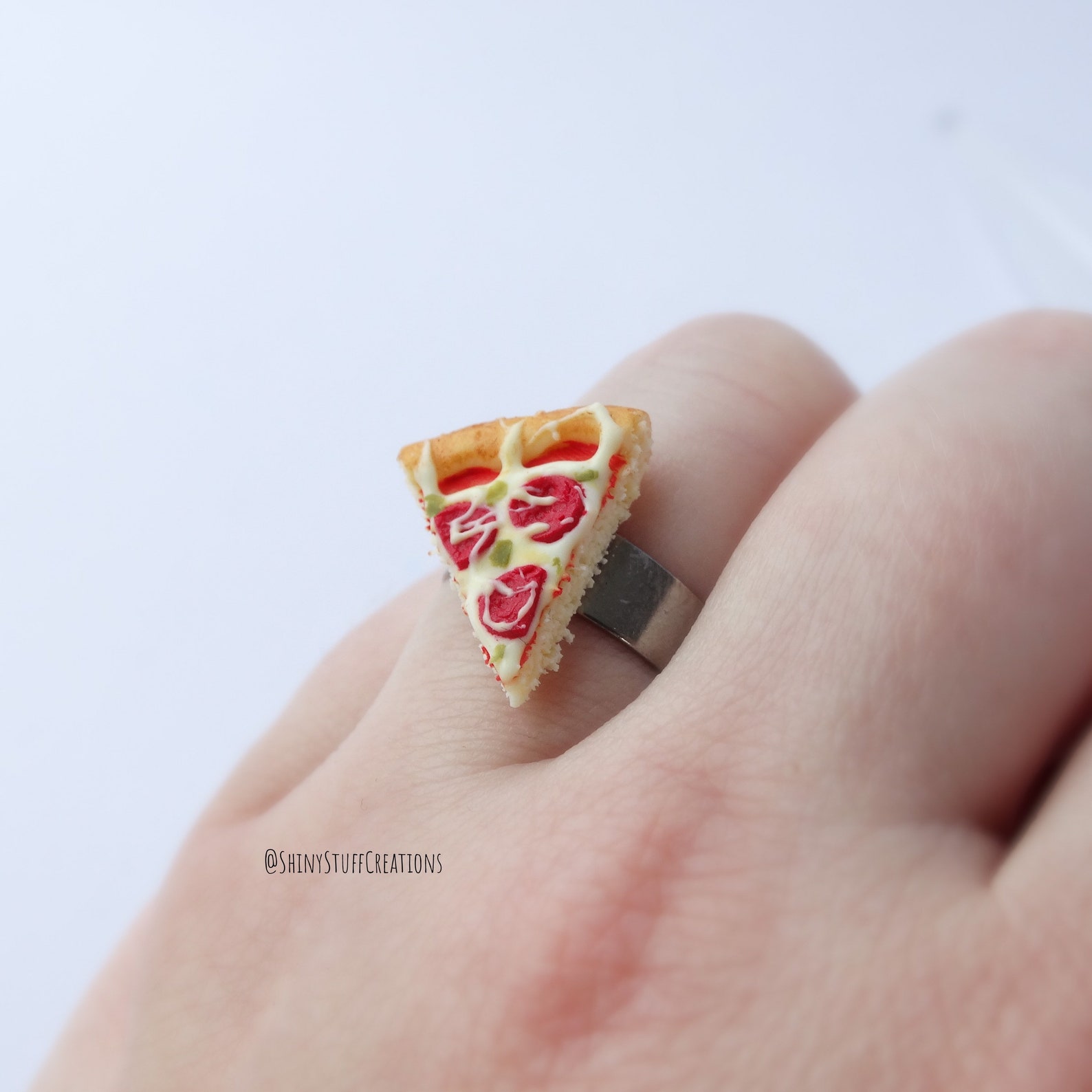 Pizza Slice Large Statement Ring Funny Pizza Lover Gift | Etsy