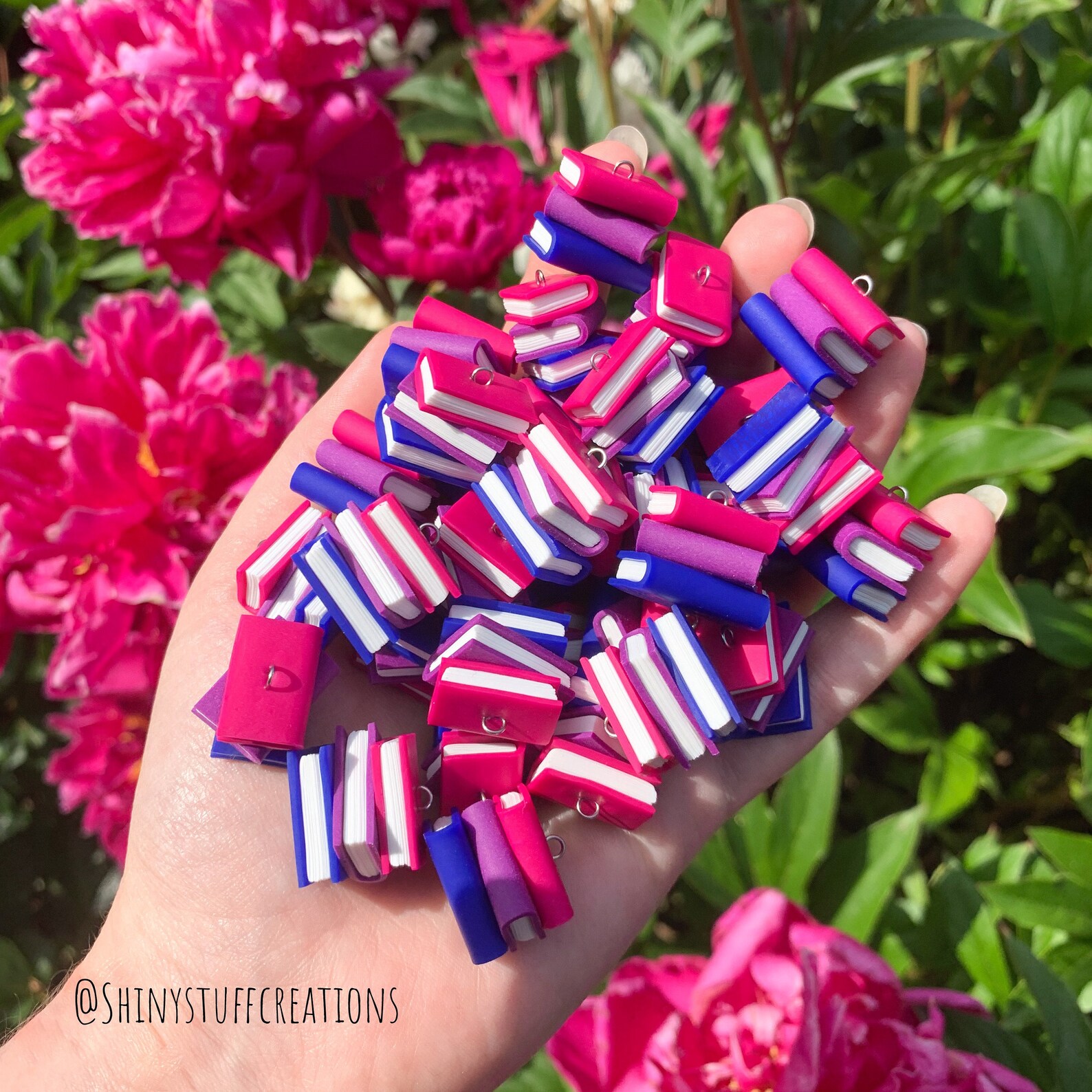 Subtle Bisexual Pride Flag Necklace Stacked Books Bi Books - Etsy