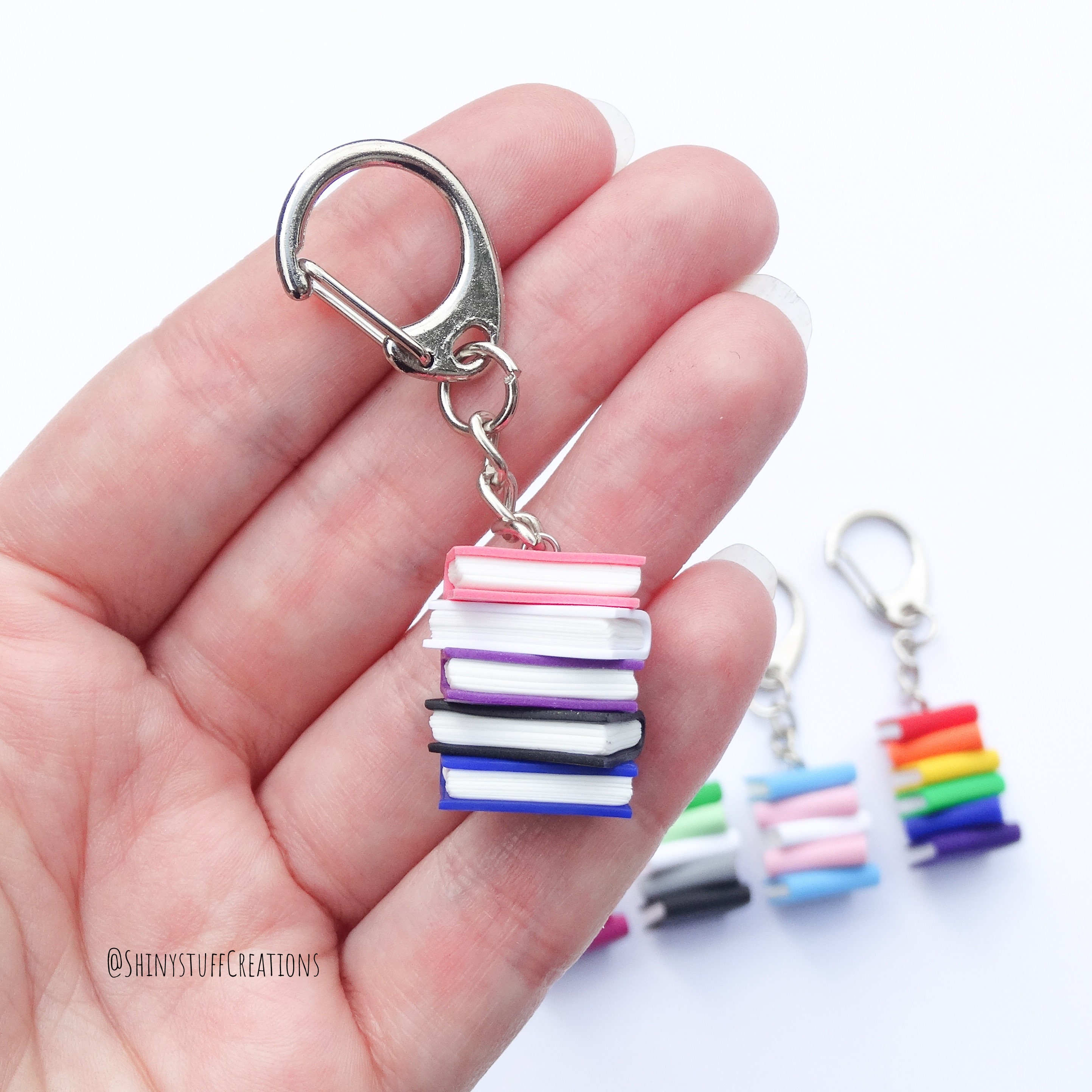 Subtle Genderfluid Pride Flag Keychain Stacked Books LGBTQ - Etsy