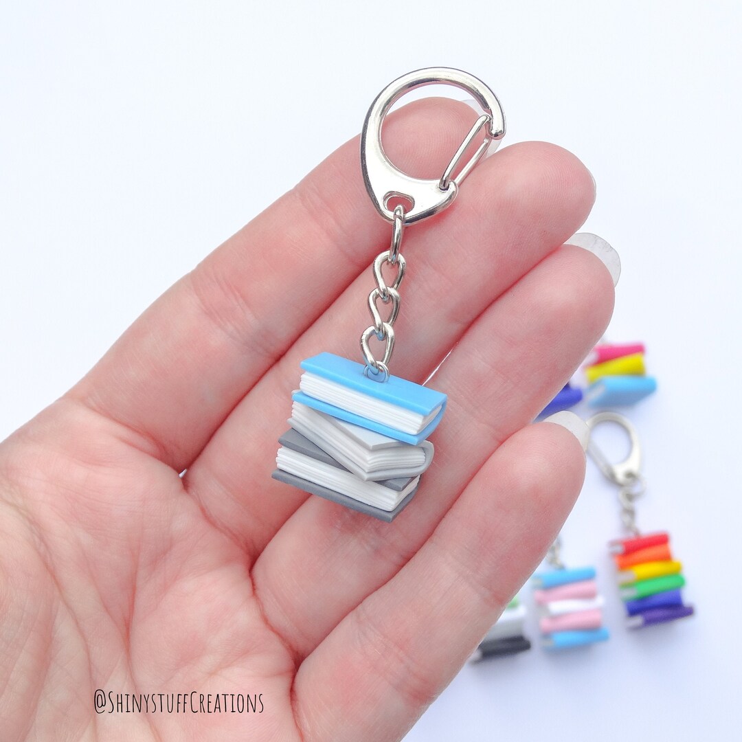 Subtle Demiboy Pride Flag Keychain Stacked Books, LGBTQ Community Flag ...