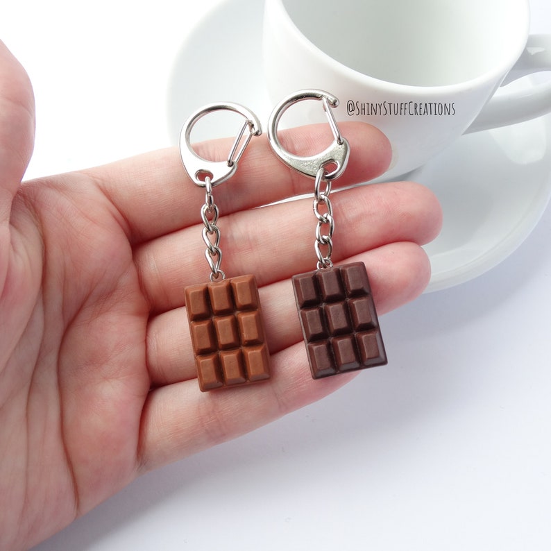 Sweet Dark or Milk Chocolate Bar Keychain Keyring Chocolate - Etsy