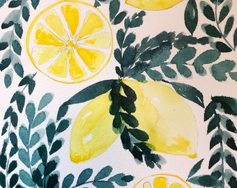 Lemon tree painting | Etsy