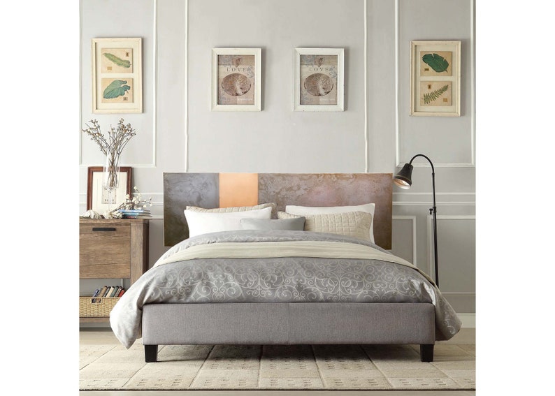 Queen Size Modern Headboard With Copper Strip - Etsy