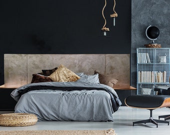 King Size Modern Headboard With Copper Stripe - Etsy