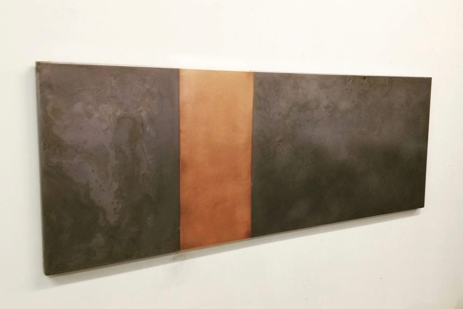 Queen Size modern headboard with copper strip | Etsy