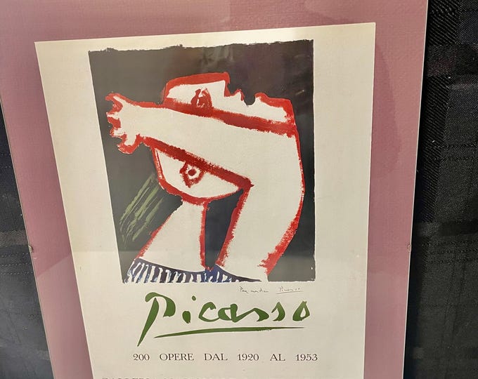 Vtg 1953 Pablo Picasso Print in Frame Gallery National D’arte Moderna ...